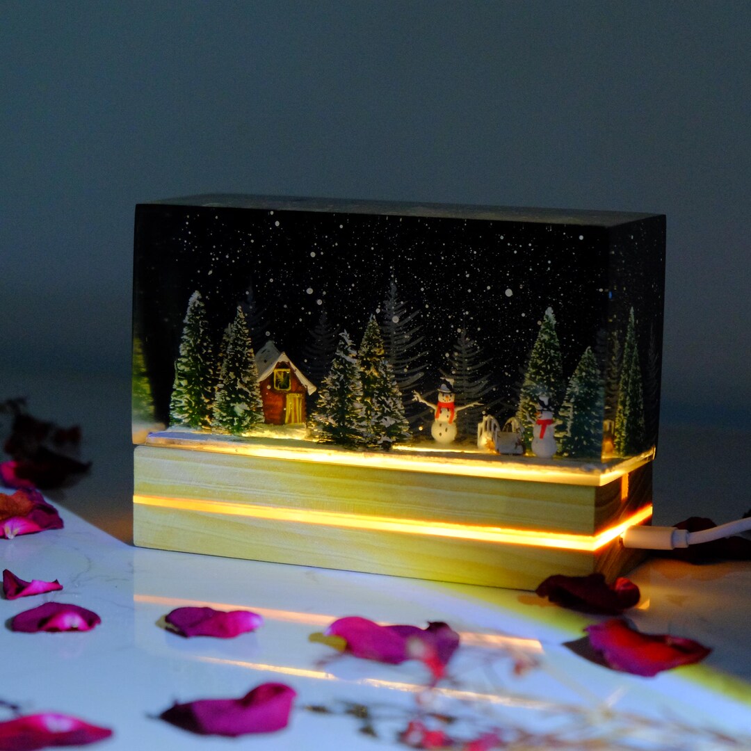 Christmas Resin Lamp Resin Lamp, Christmas Resin Lamp Handmade Decor ...