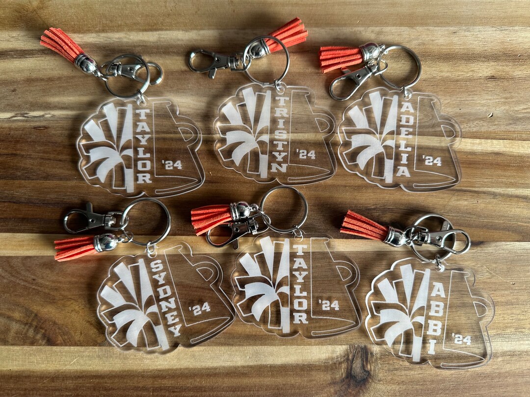 Senior Cheer Team Gifts, Cheerleader Keychains, Personalized Keychain ...