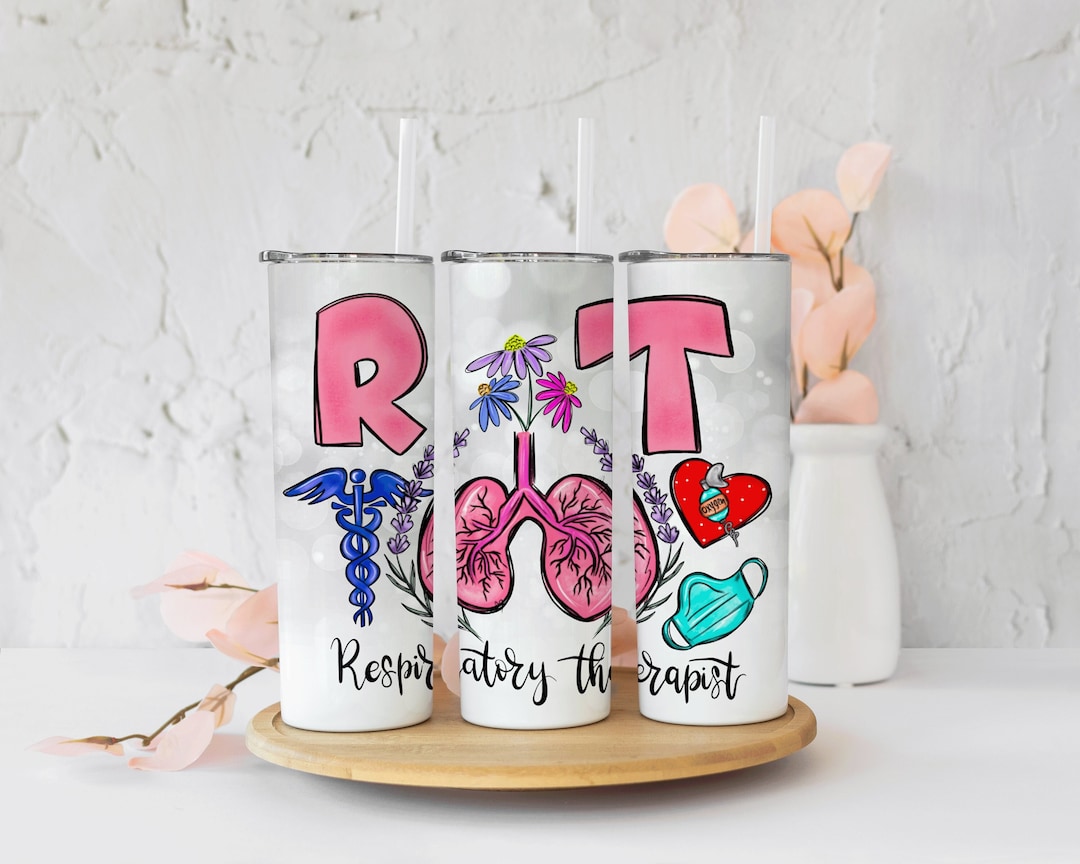 Respiratory Therapy Skinny Tumbler With Straw, Therapist Gift ...