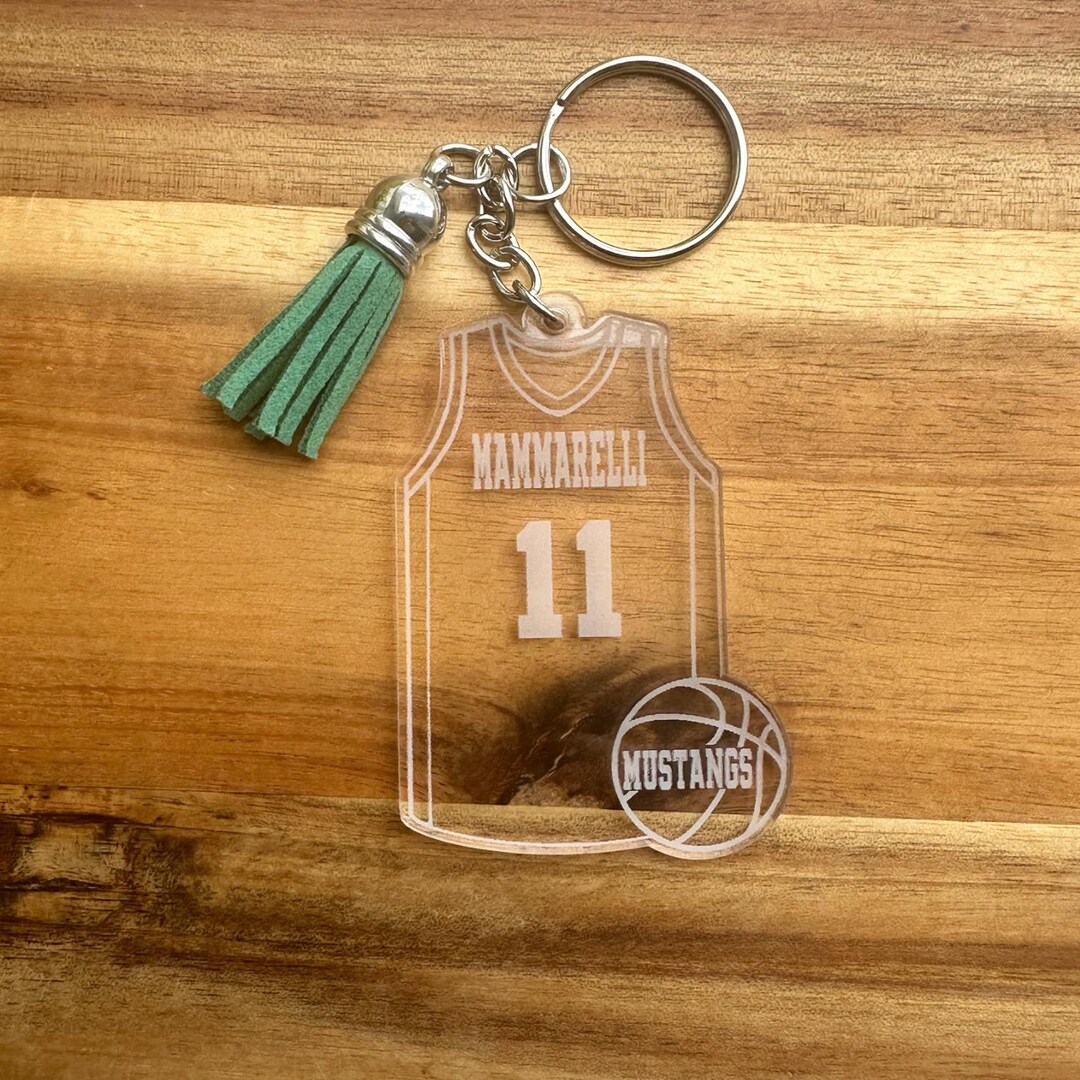 Personalized Basketball Team Keychain: Engraved Acrylic Bag Tag - Etsy
