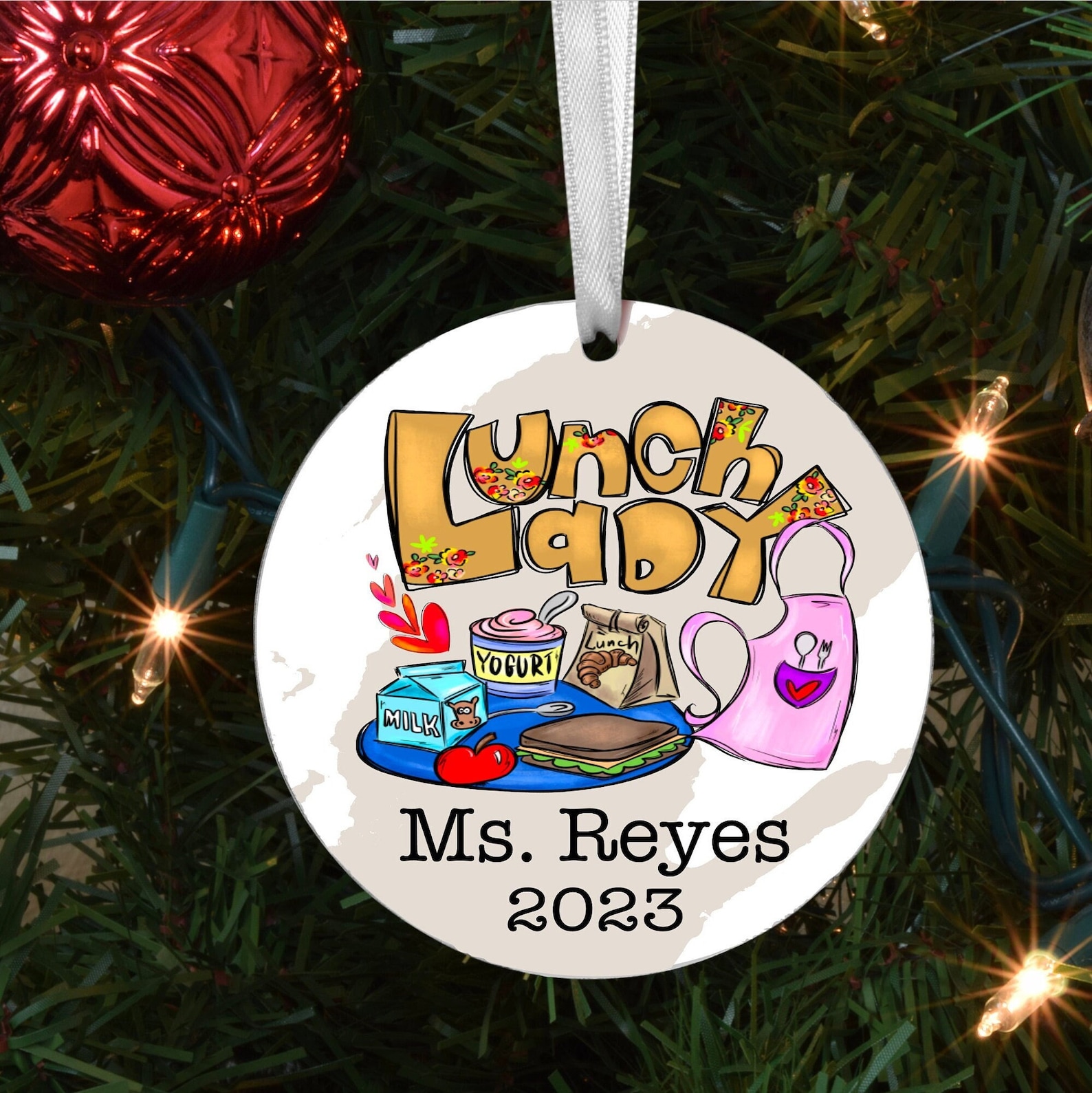 Lunch Lady Gifts, Appreciation Gift, Christmas Ornament, Personalized ...