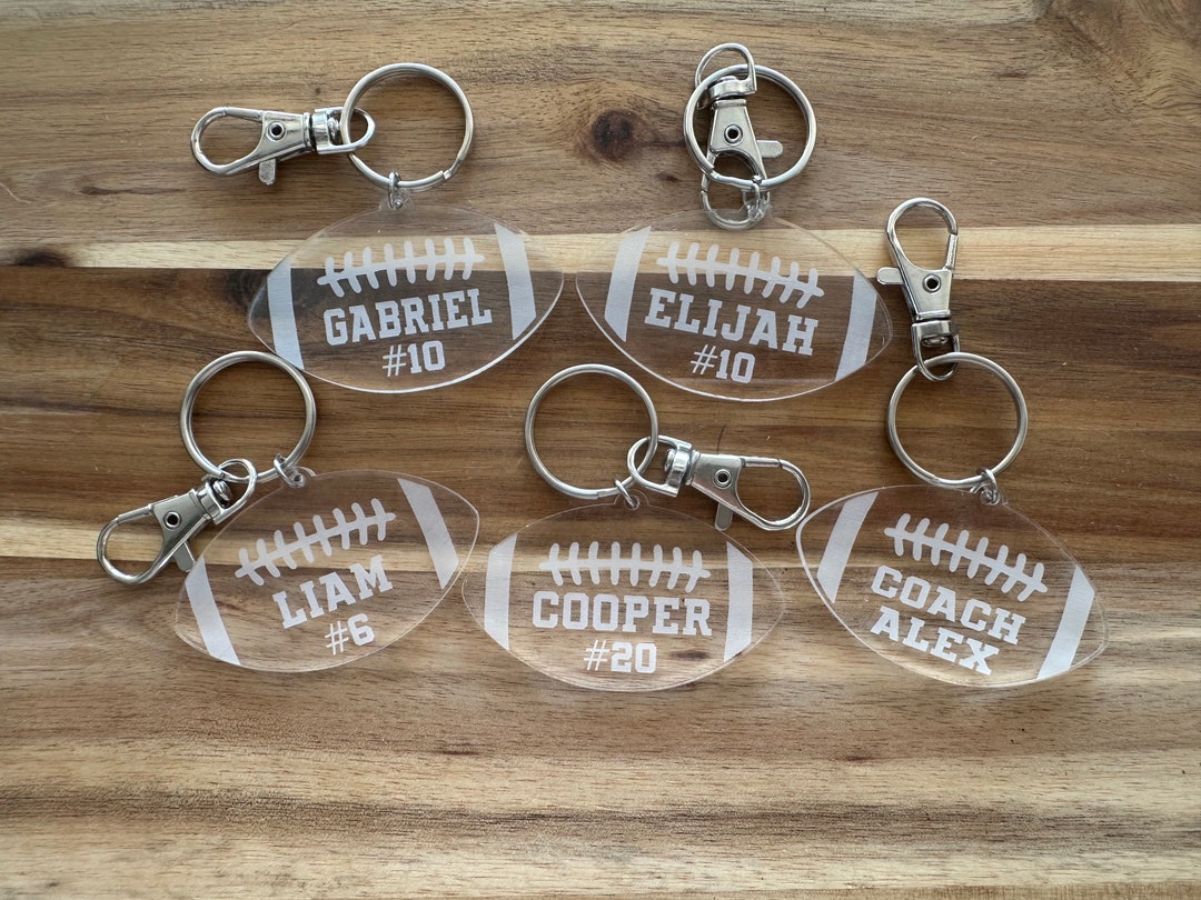 Football Team Gift, Football Personalized Keychain, Football Team Bag ...