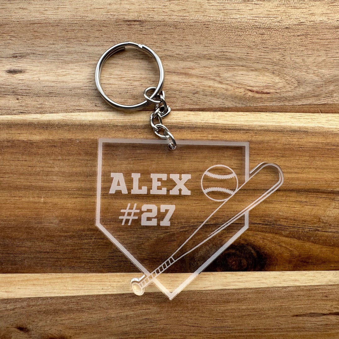 Baseball Bag Tag, Personalized Baseball Keychain, Team Gift, Senior ...