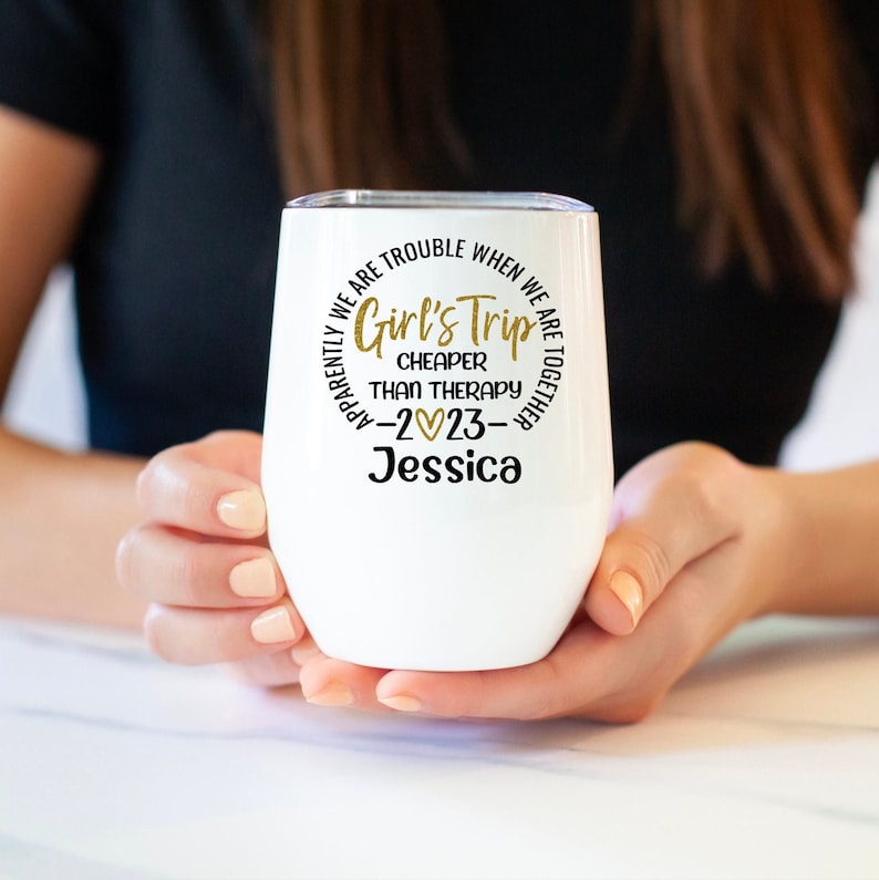 Personalized Wine Tumbler Girls Trip Cup Party Cups Girls - Etsy