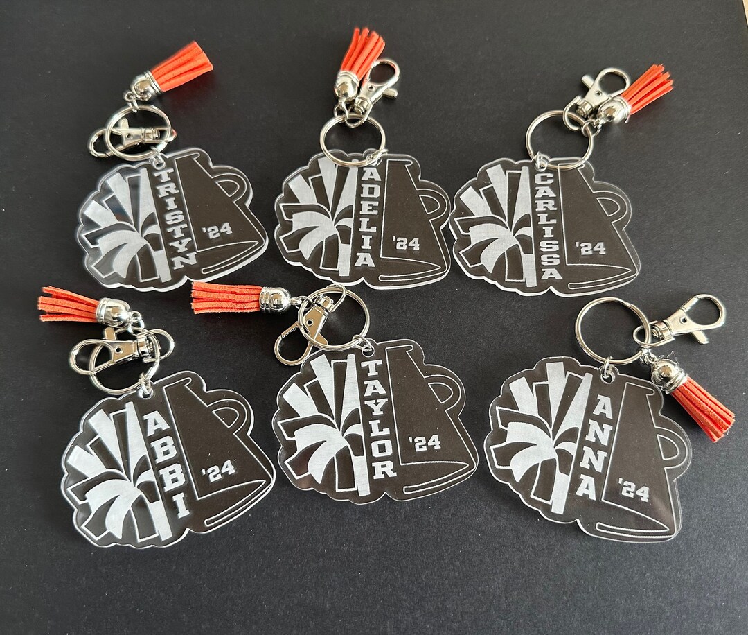 Senior Cheer Team Gifts, Cheerleader Keychains, Personalized Keychain ...