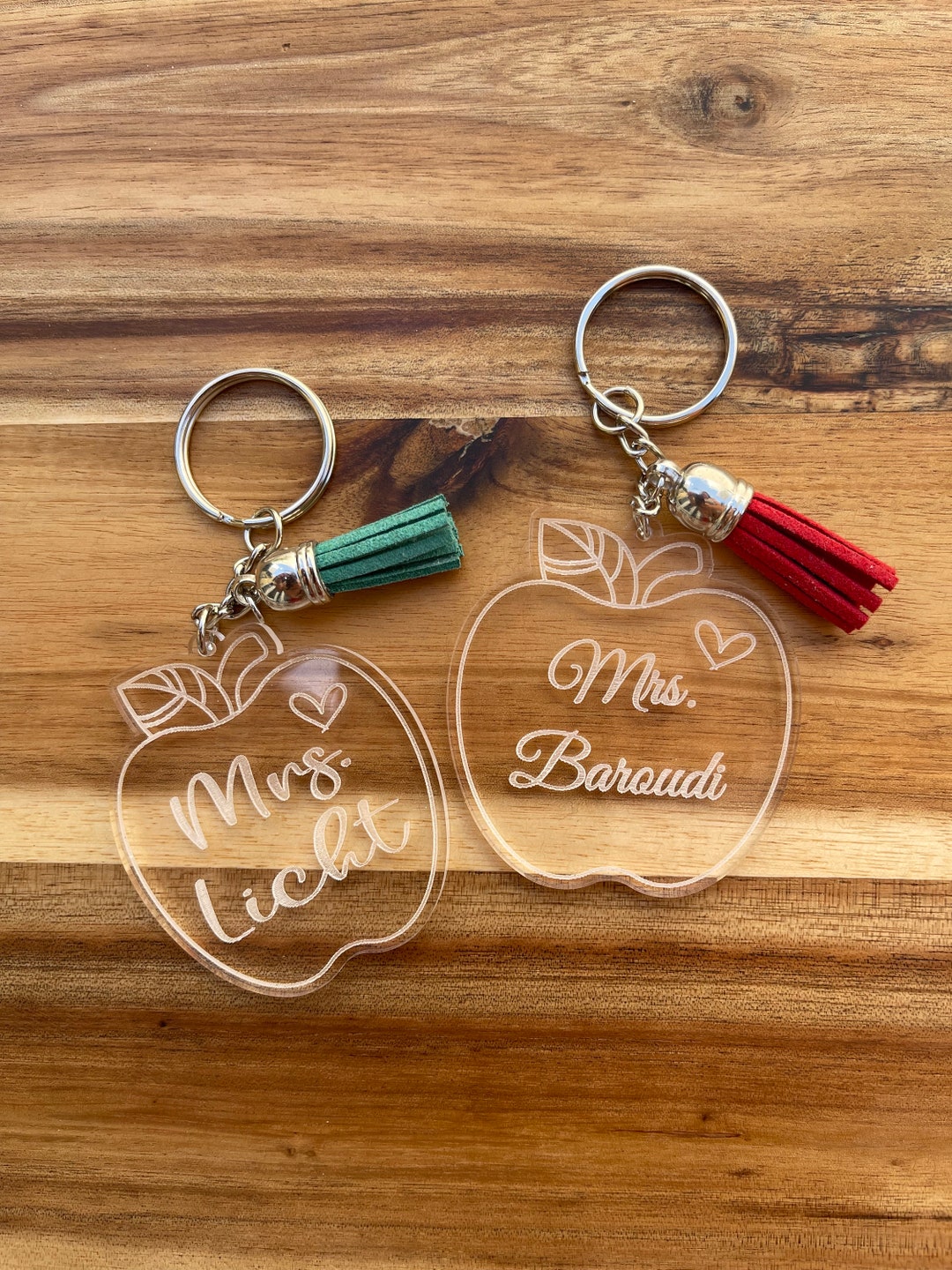 Teacher Keychain, Apple Keychain, Teacher Appreciation Gift, Acrylic ...