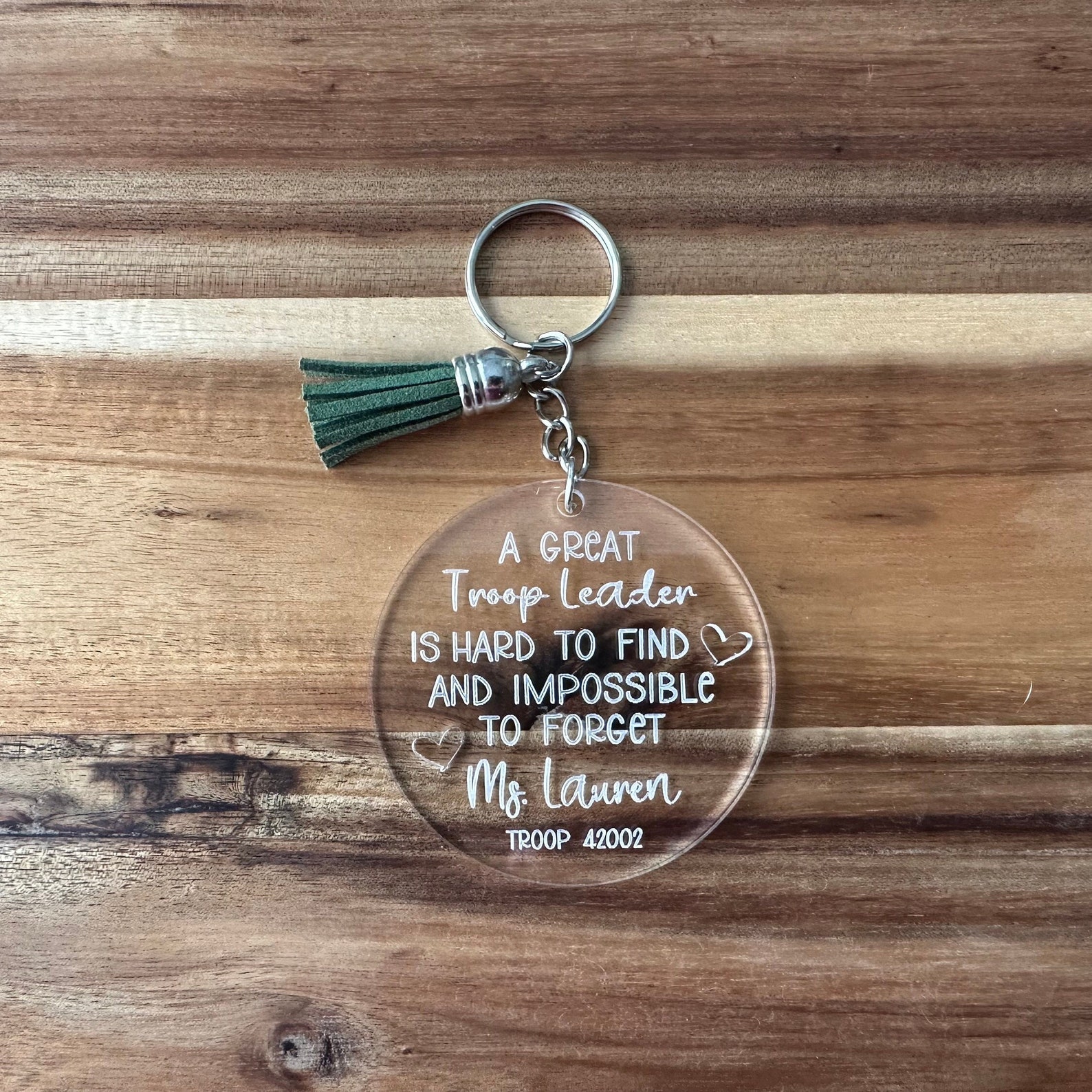 Personalized Troop Leader Gift, Troop Leader Keychain, Gift for Her ...