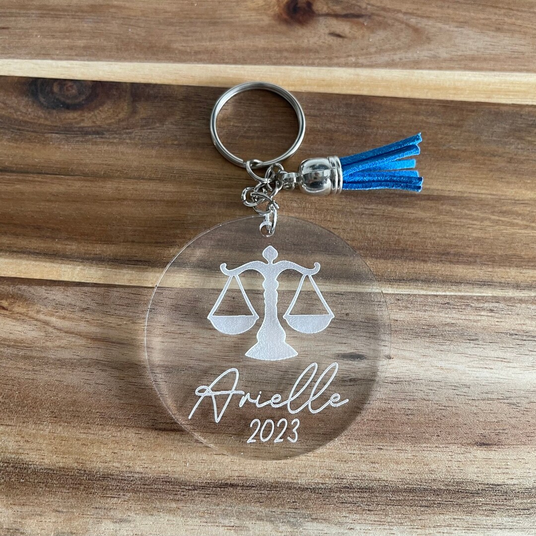 Personalized Law Student Keychain: Acrylic Lawyer Gift With Tassel - Etsy