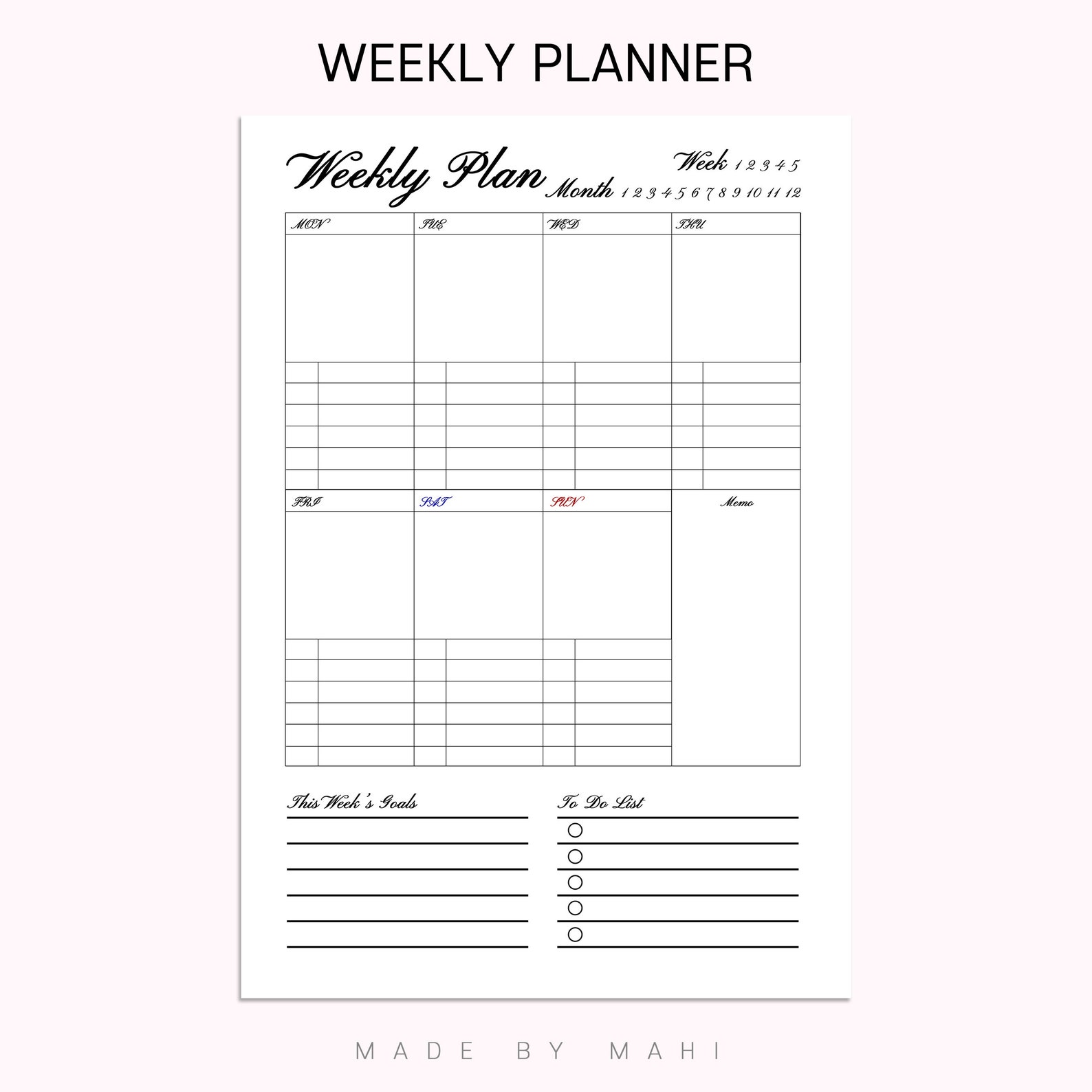 Daily Weekly Monthly Planner Bundle, to Do List, Notes,printable ...