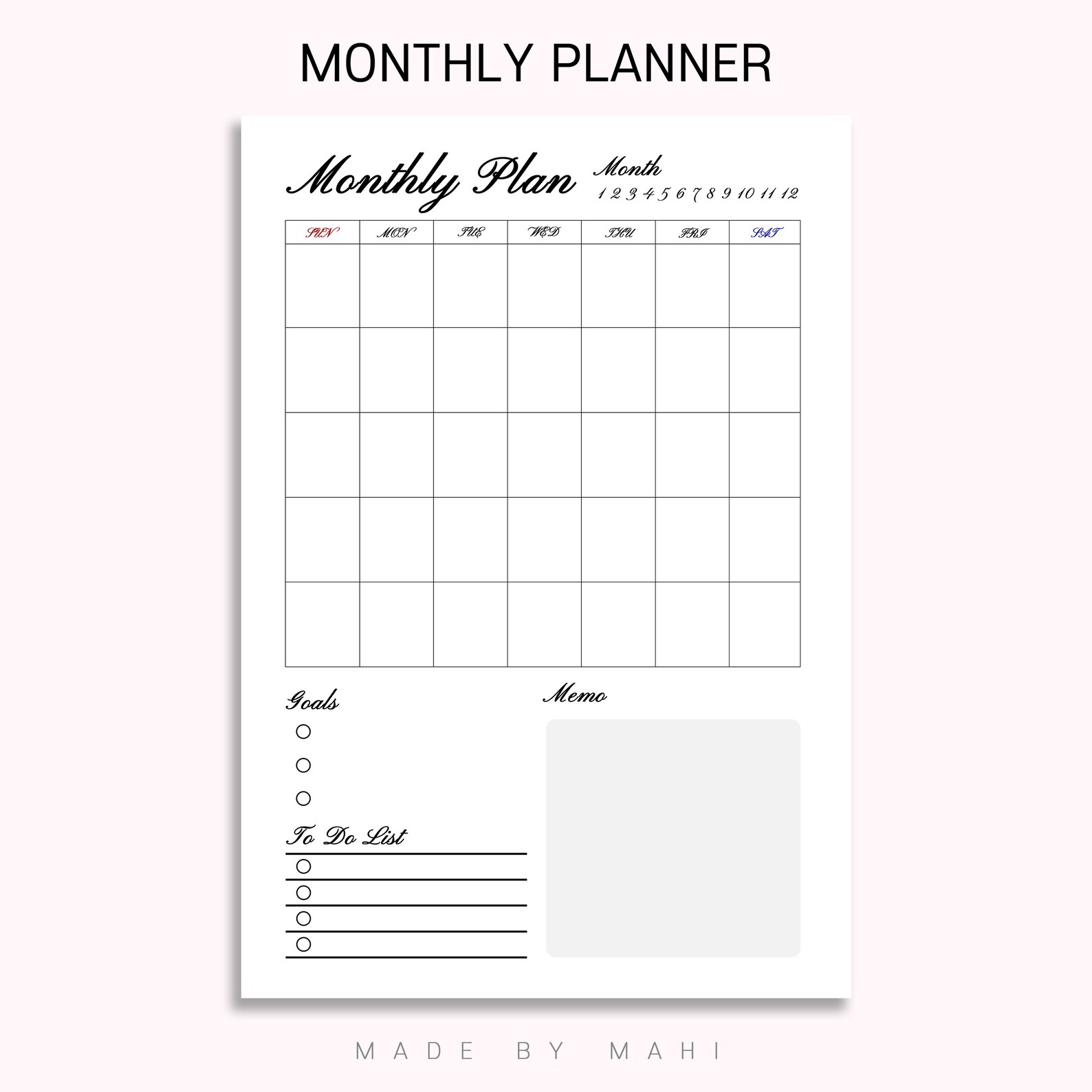 Daily Weekly Monthly Planner Bundle, to Do List, Notes,printable ...
