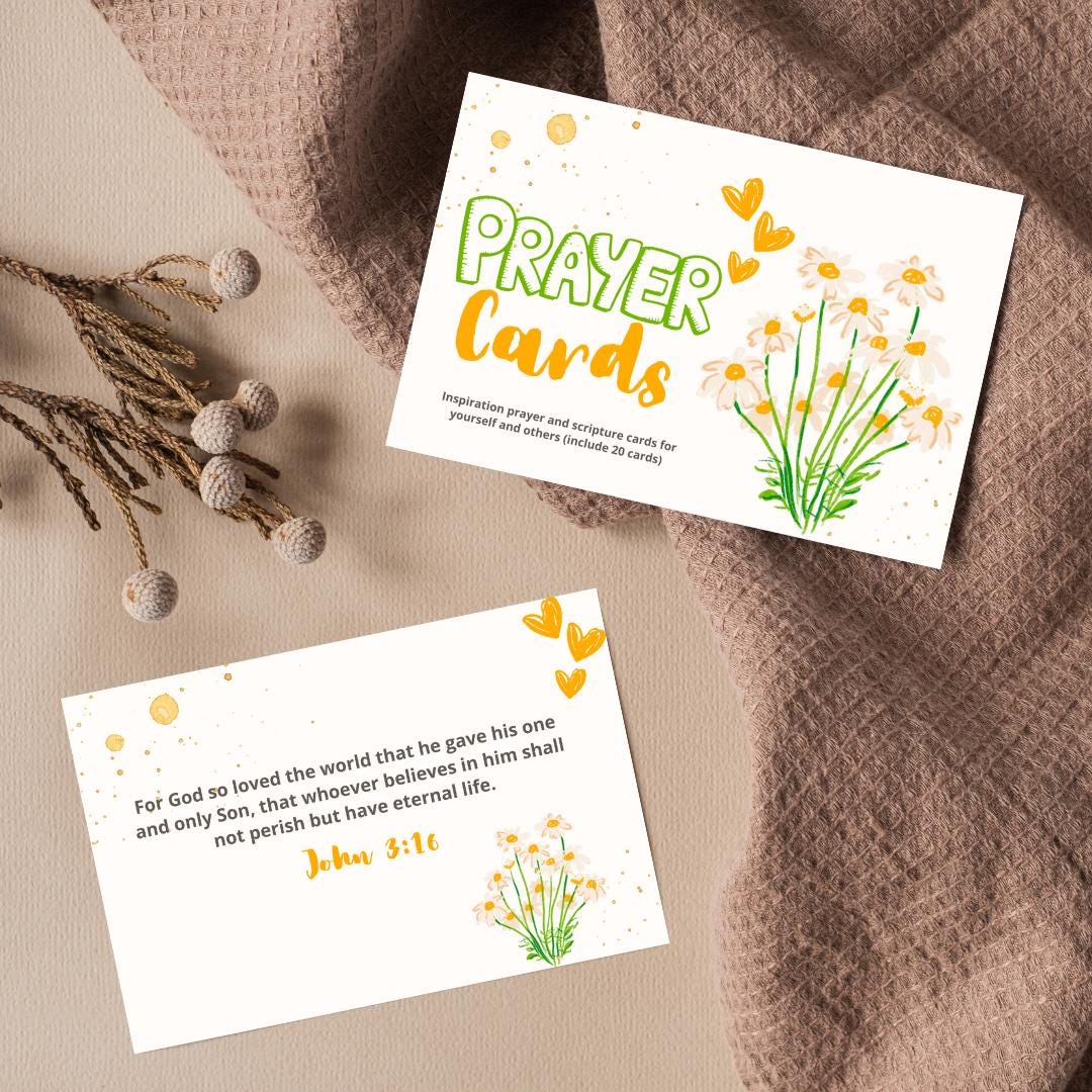 Christian Prayer Cards Printable – Digital Download | Scripture & Bible ...