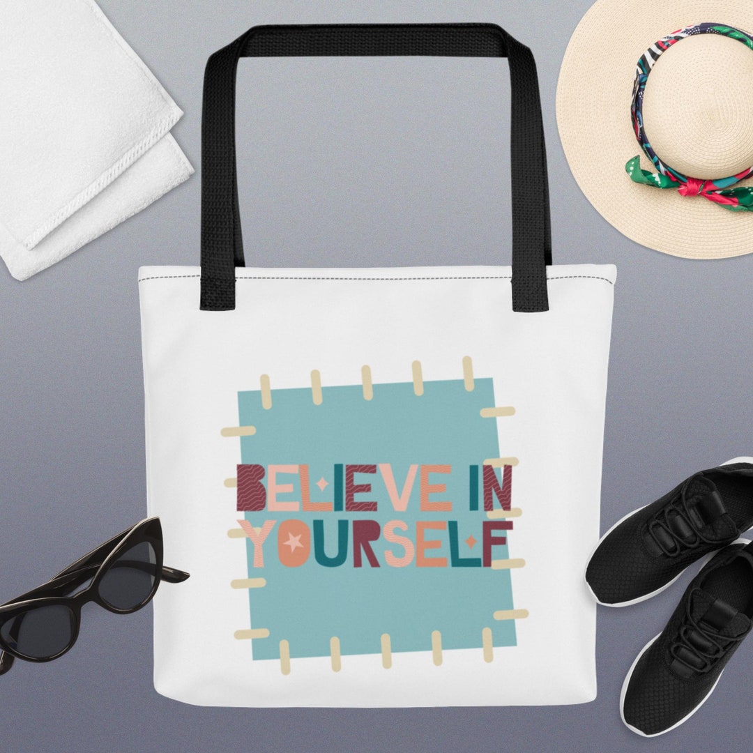 Believe in Yourself Tote Bag | Aesthetic Summer Beach Bag ...