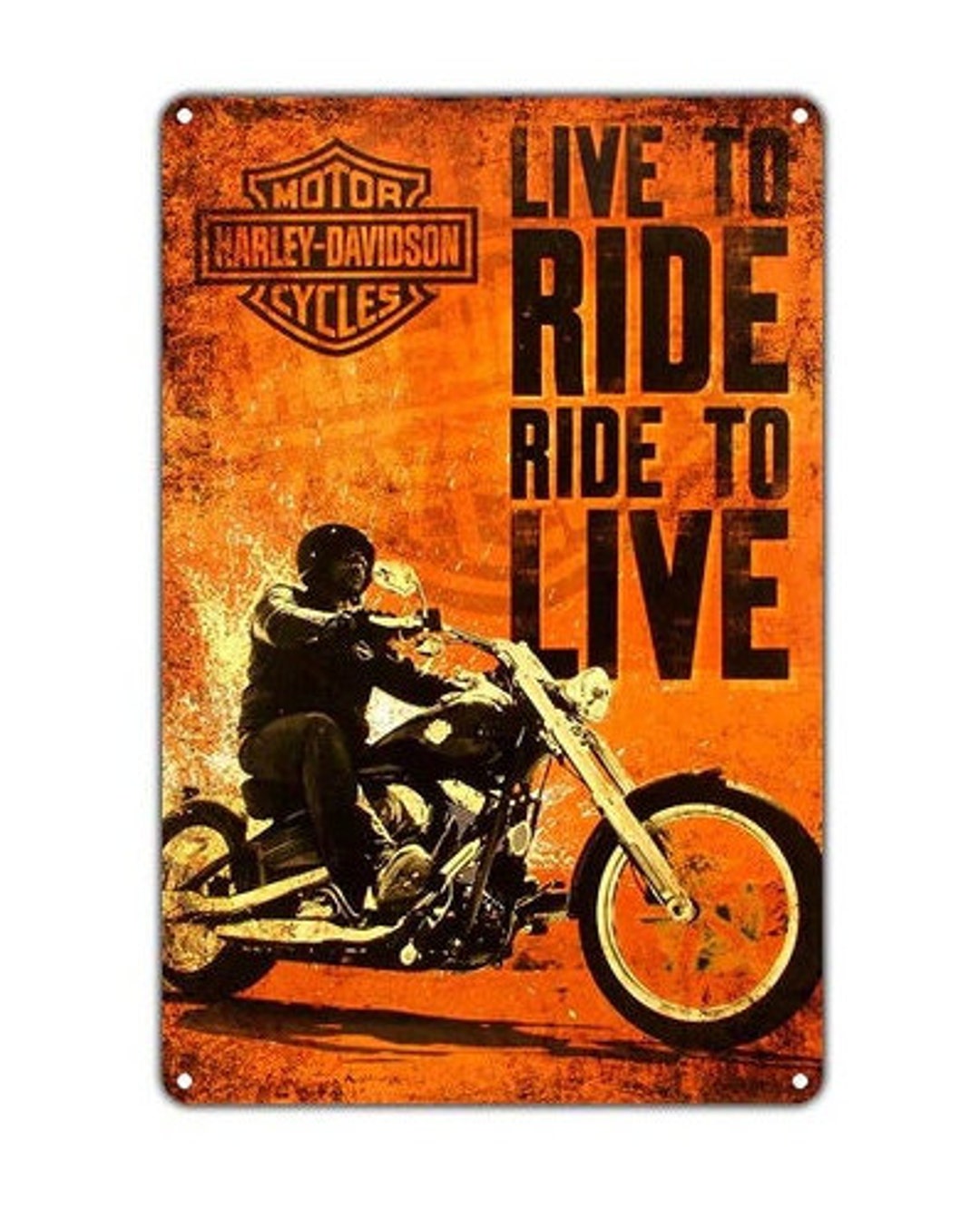 Live to Ride Ride to Live Harley Davidson Sign, 12x8", Auto Shop, Bike ...