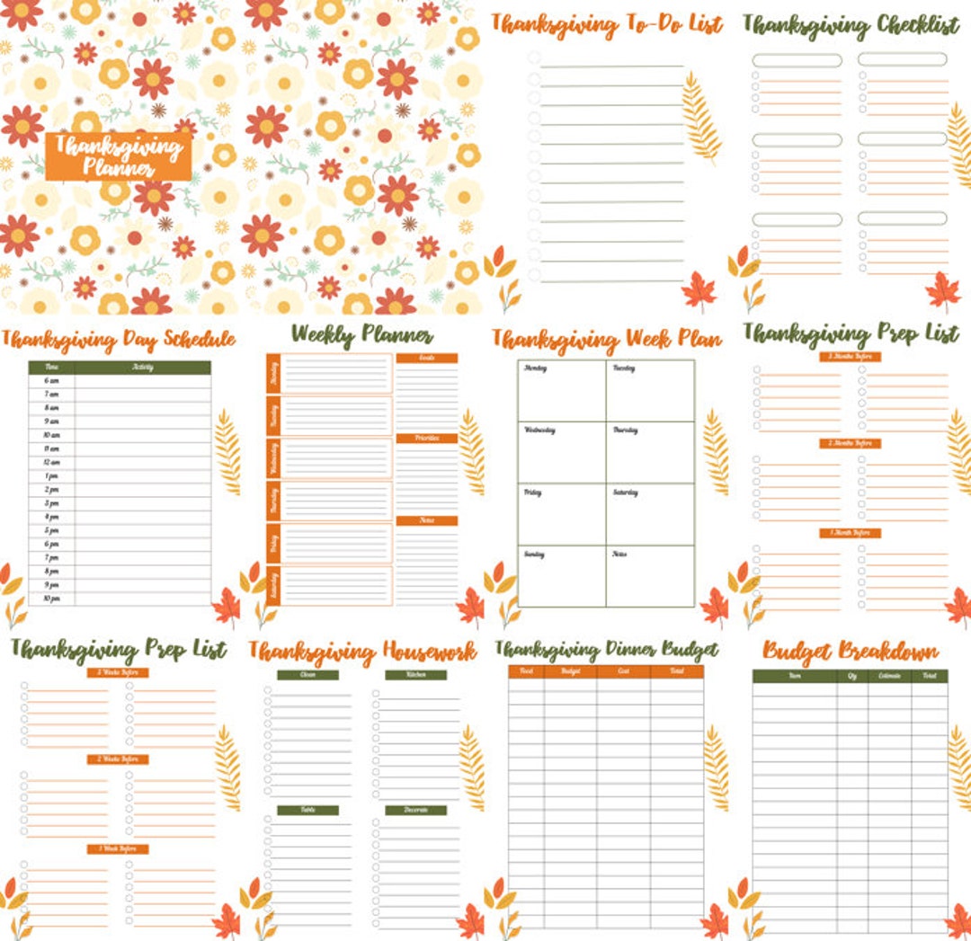 Ultimate Thanksgiving Planner Printable Stress-free Holiday Planning ...