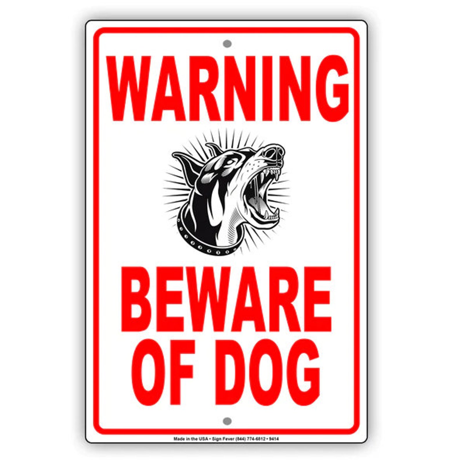 Warning Beware of Dog Sign, Aluminum Sign, Ships to US Only, Warning ...
