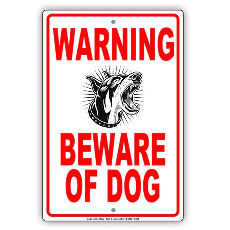 Warning Beware of Dog Sign, Aluminum Sign, Ships to US Only, Warning ...