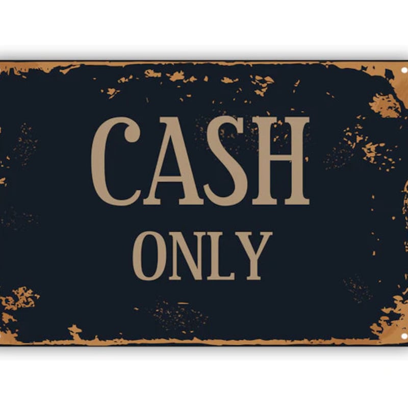 Cash Only Sign - Etsy