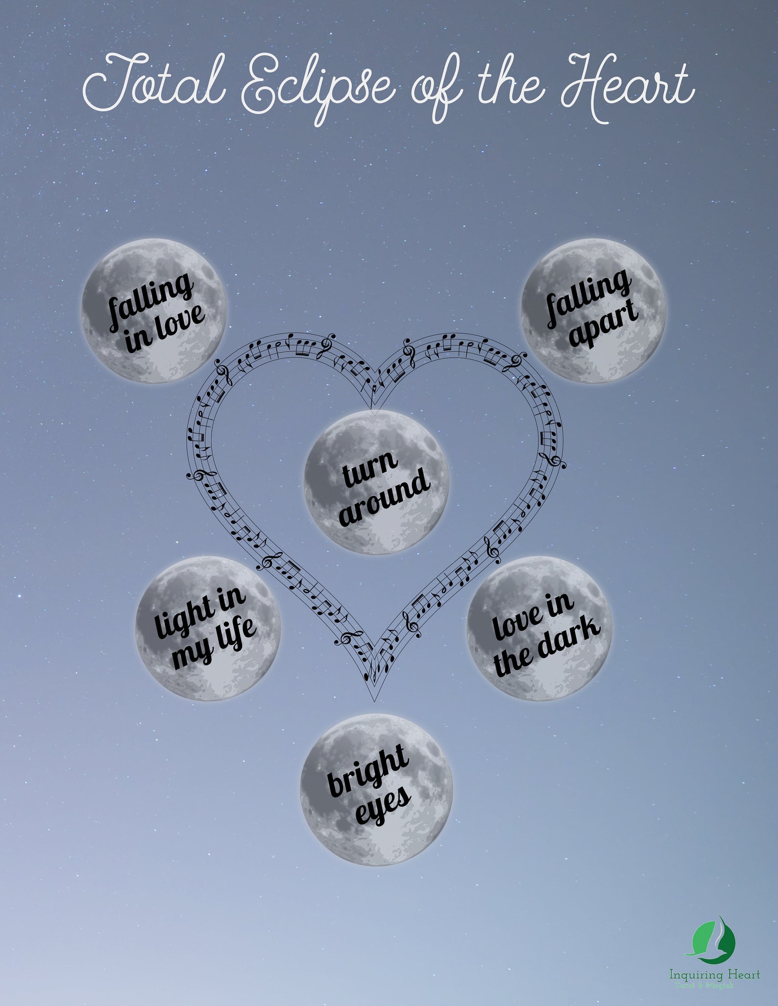 Printable Tarot Spread Total Eclipse of the Heart Love Romance ...