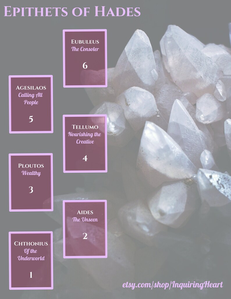 Hades Downloadable Tarot Spread - Greek God - Hellenic Deity - Pluto ...