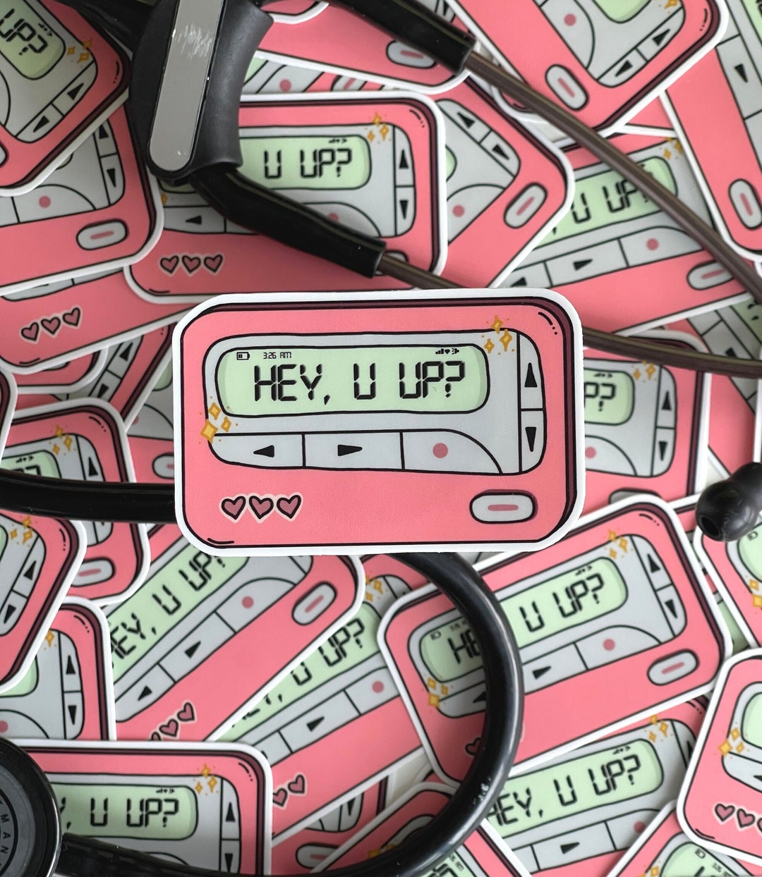 Hey, U Up? Pager Vinyl Sticker - Funny Nurse Gift Sticker - Etsy