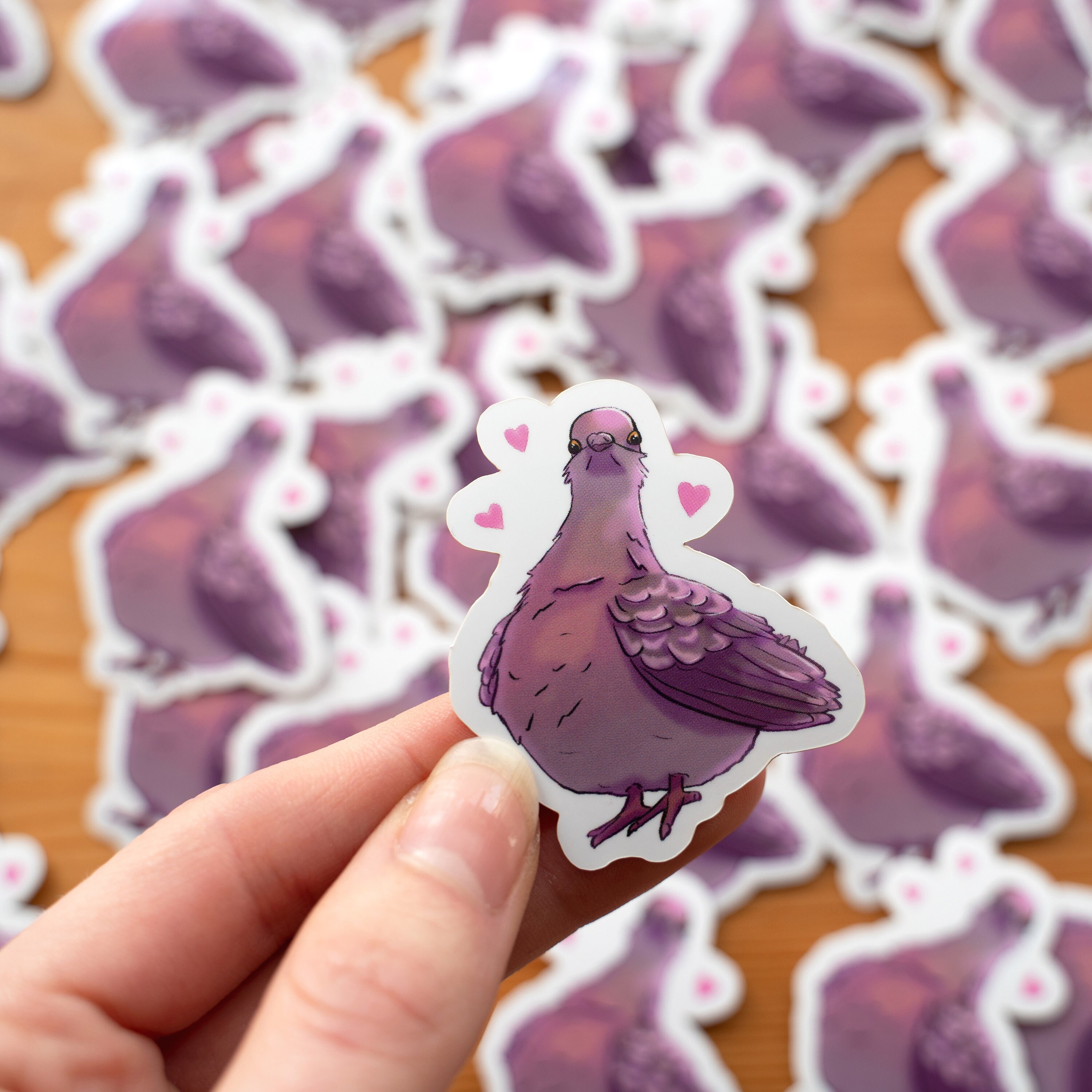 Cute Pink Pigeon Vinyl Sticker - Etsy