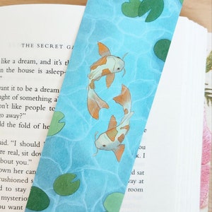 Cute Koi Fish Pond Bookmark - Etsy