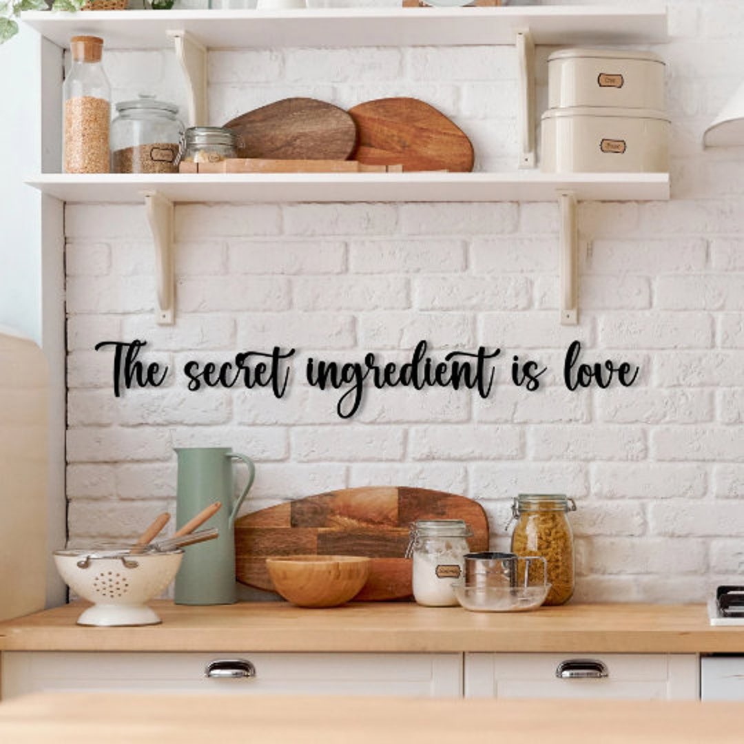 The Secret Ingredient is Love Metal Wall Art Cozy Kitchen Metal Wall ...