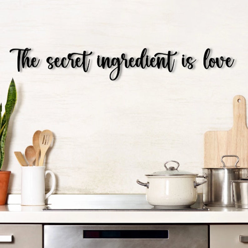 The Secret Ingredient is Love Metal Wall Art Cozy Kitchen Metal Wall ...