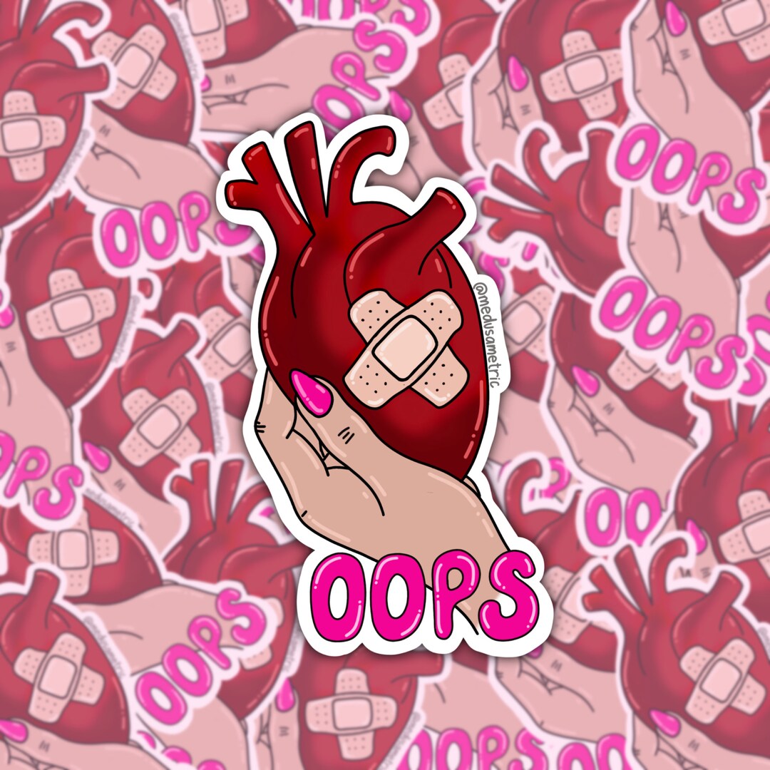 Oops Heartbreak Sticker - Etsy