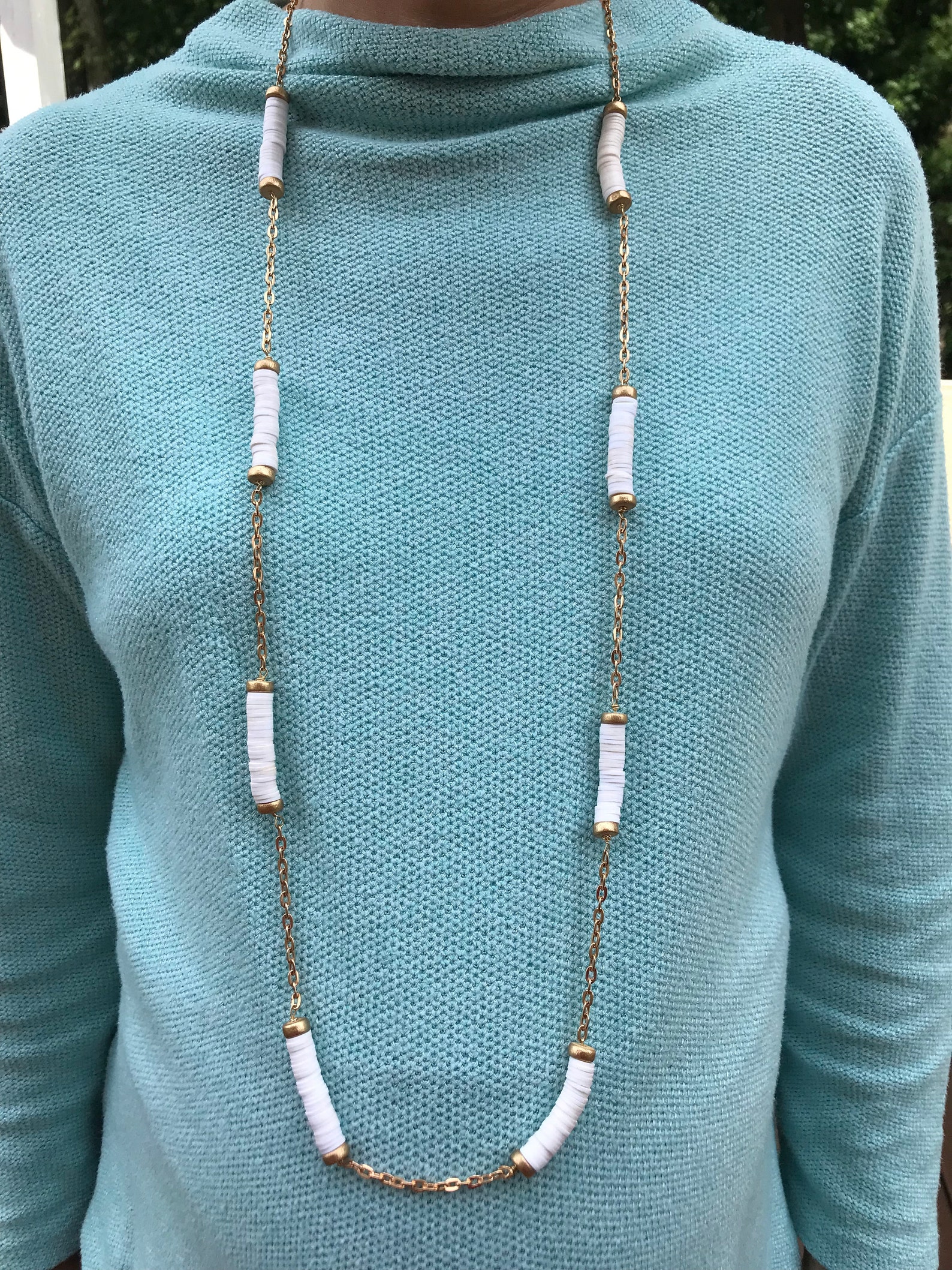 White Polymer Clay With Gold Chain - Etsy