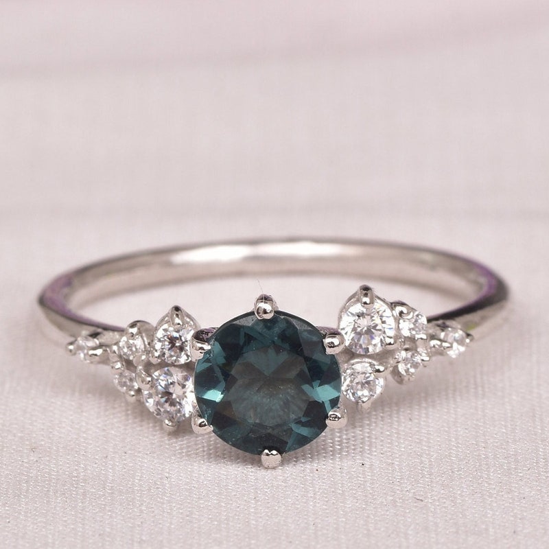 Teal Diamond Ring - Etsy