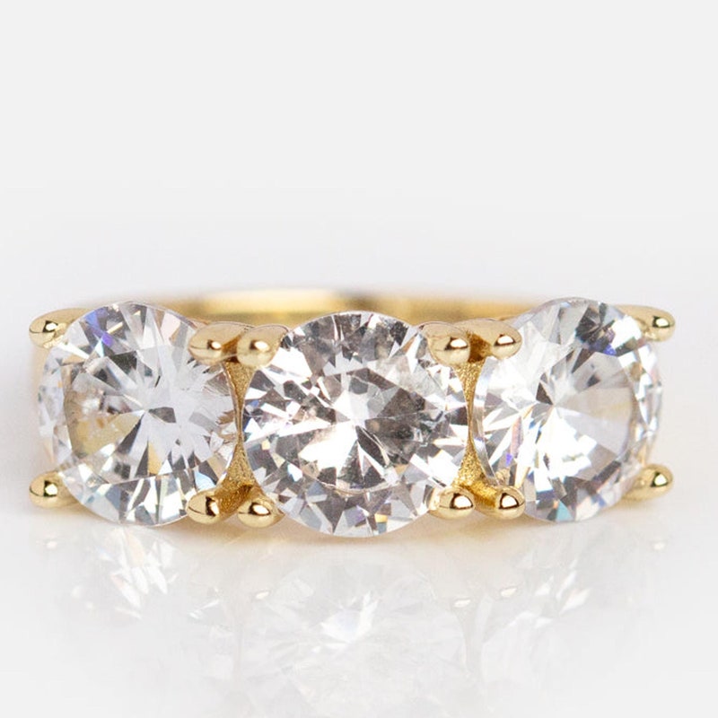 Triple Stone Ring - Etsy