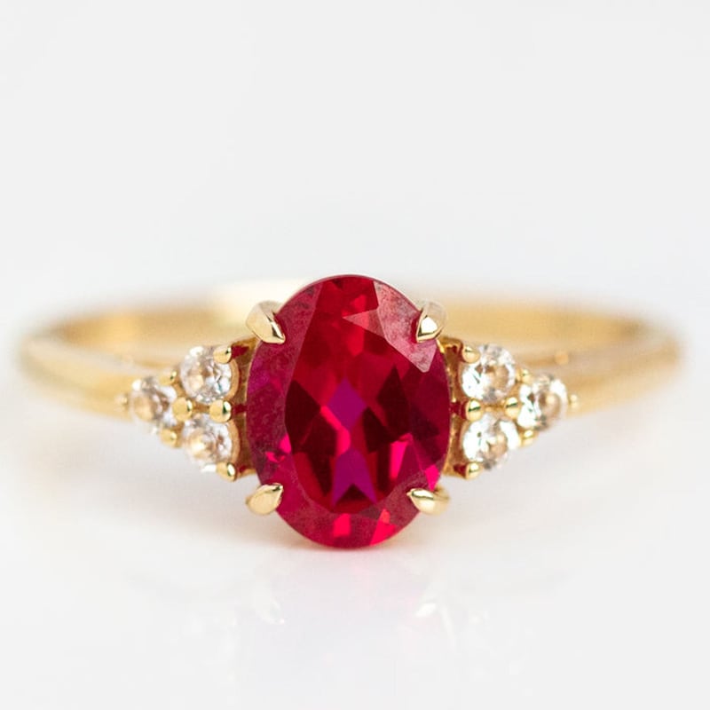 Ruby Gold Ring - Etsy