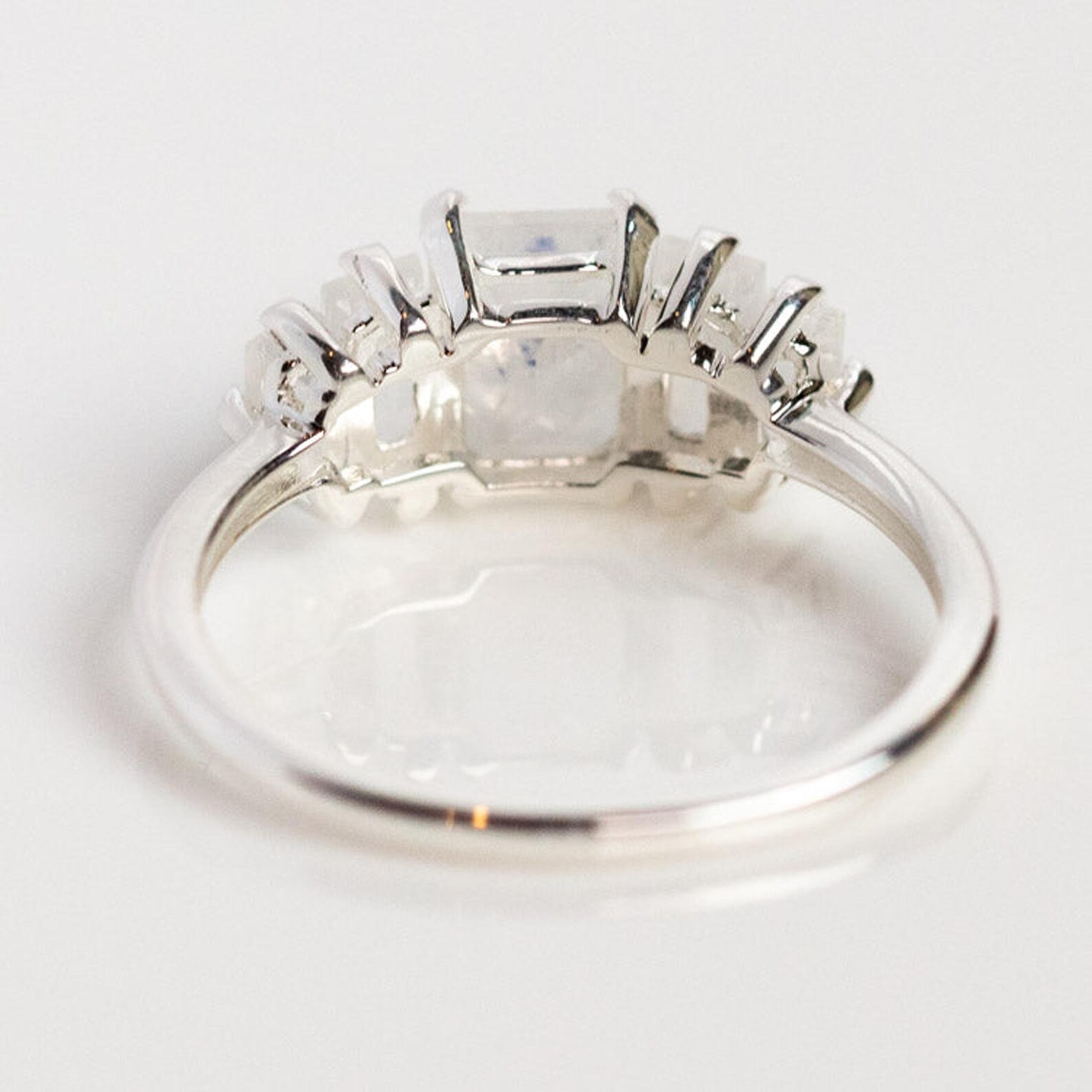 Vintage Solid Gold Moonstone Engagement Ring Rainbow Moonstone ...