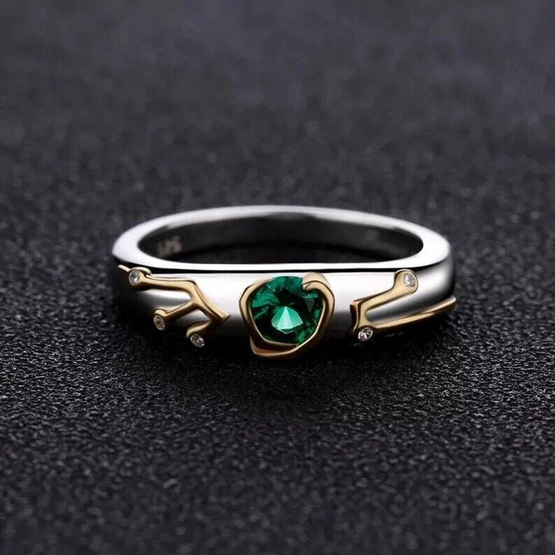 Zelda Breath of the Wild Ring Kokiri Emerald Ring 925 Sterling Silver ...