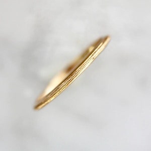 Milgrain Design Wedding Matching Band 14k Solid Yellow Gold Band Plain ...