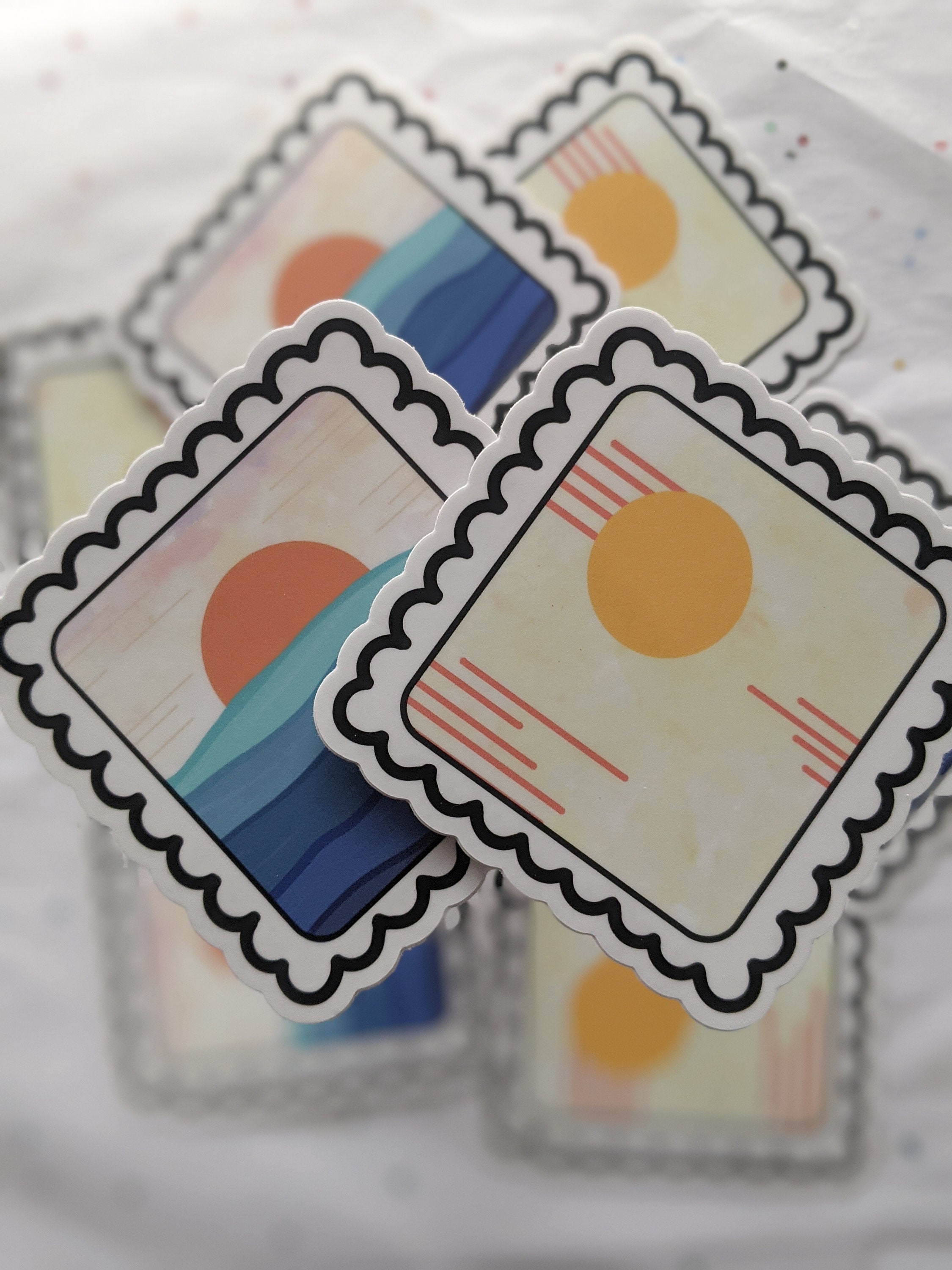 The Postal Collection two vinyl stamp stickers perfect for | Etsy