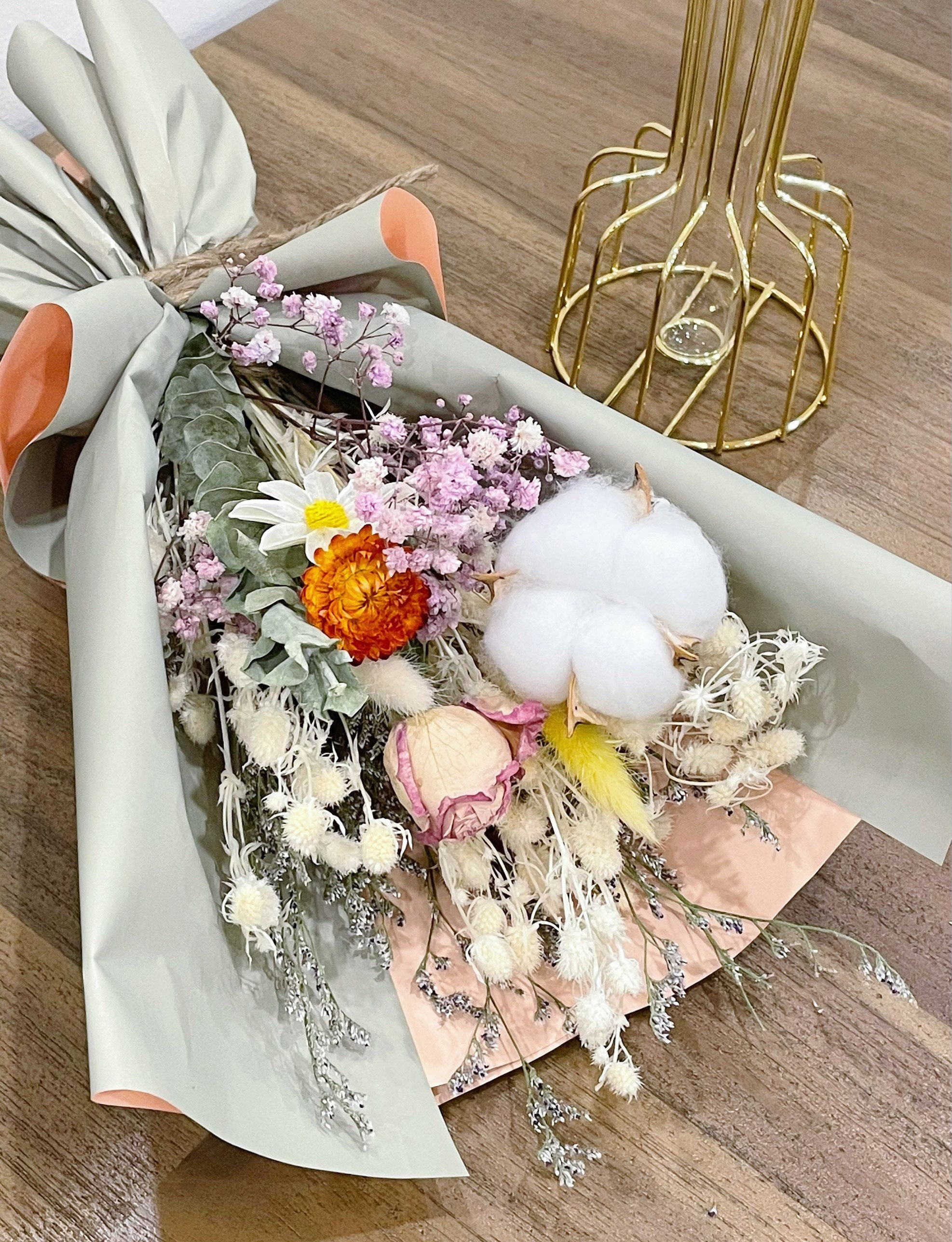 Ramo de flores secas Oncidium Blanco Helichrysum | Etsy