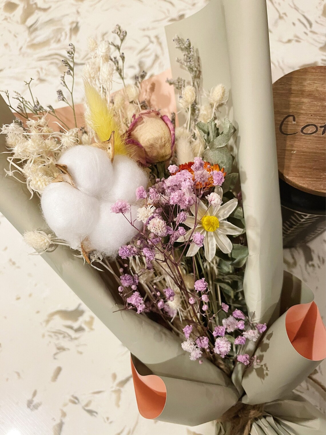 Ramo de flores secas Oncidium Blanco Helichrysum | Etsy