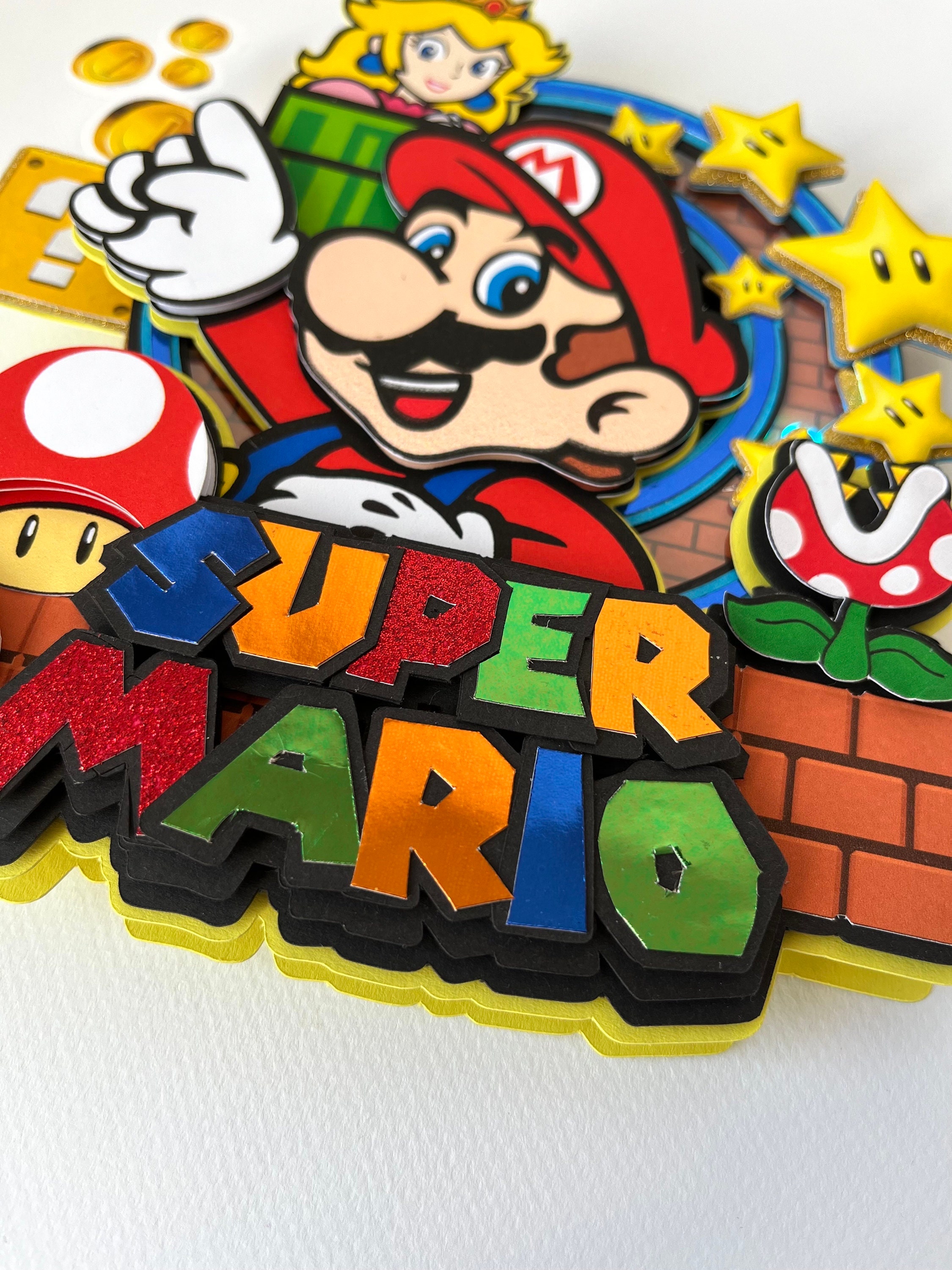 Mario Bros Cake Topper: Handmade Birthday Party Centerpiece - Etsy
