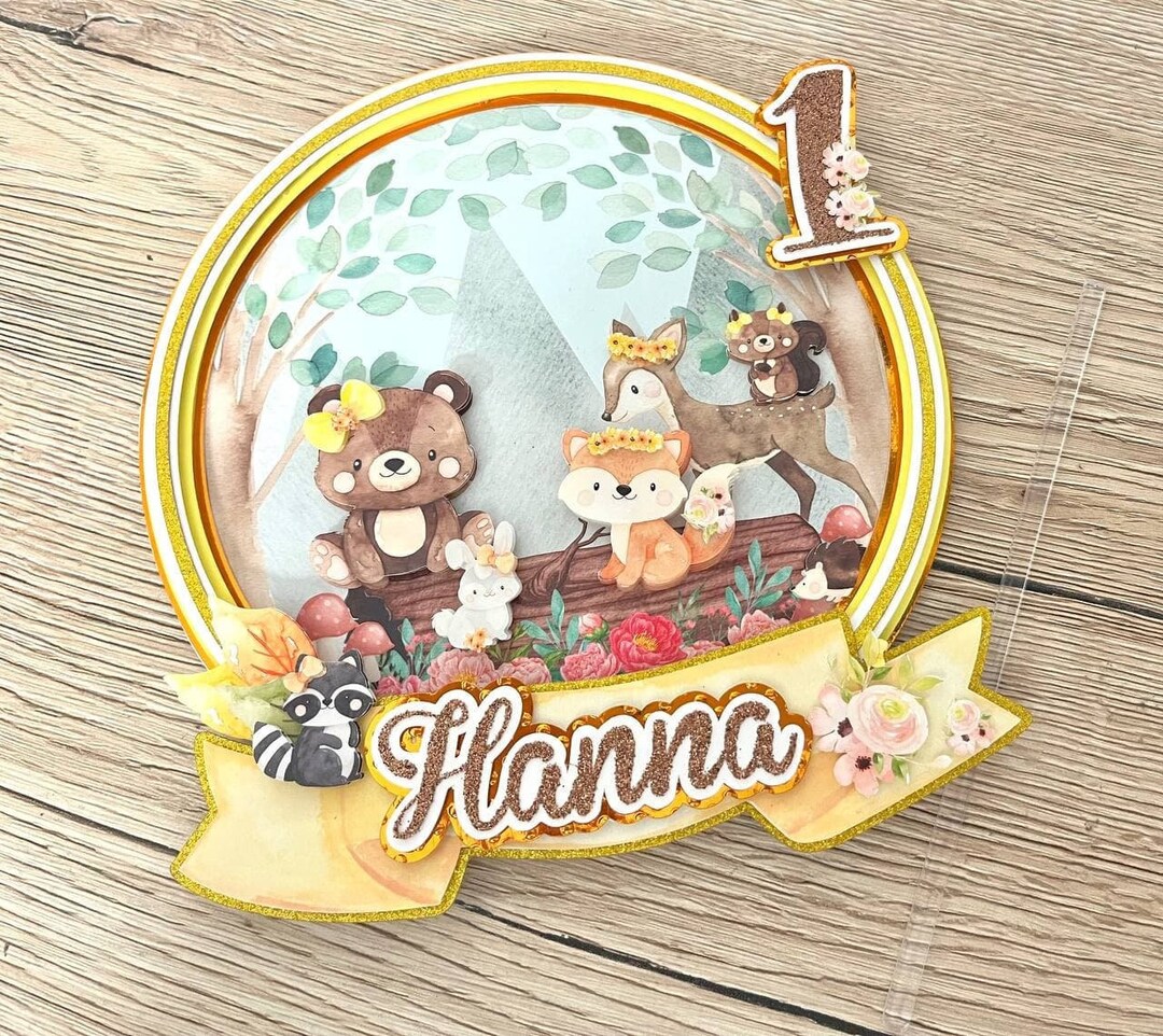 Forest Cake Topper Forest Animals Cake Topper Woodland Cake - Etsy
