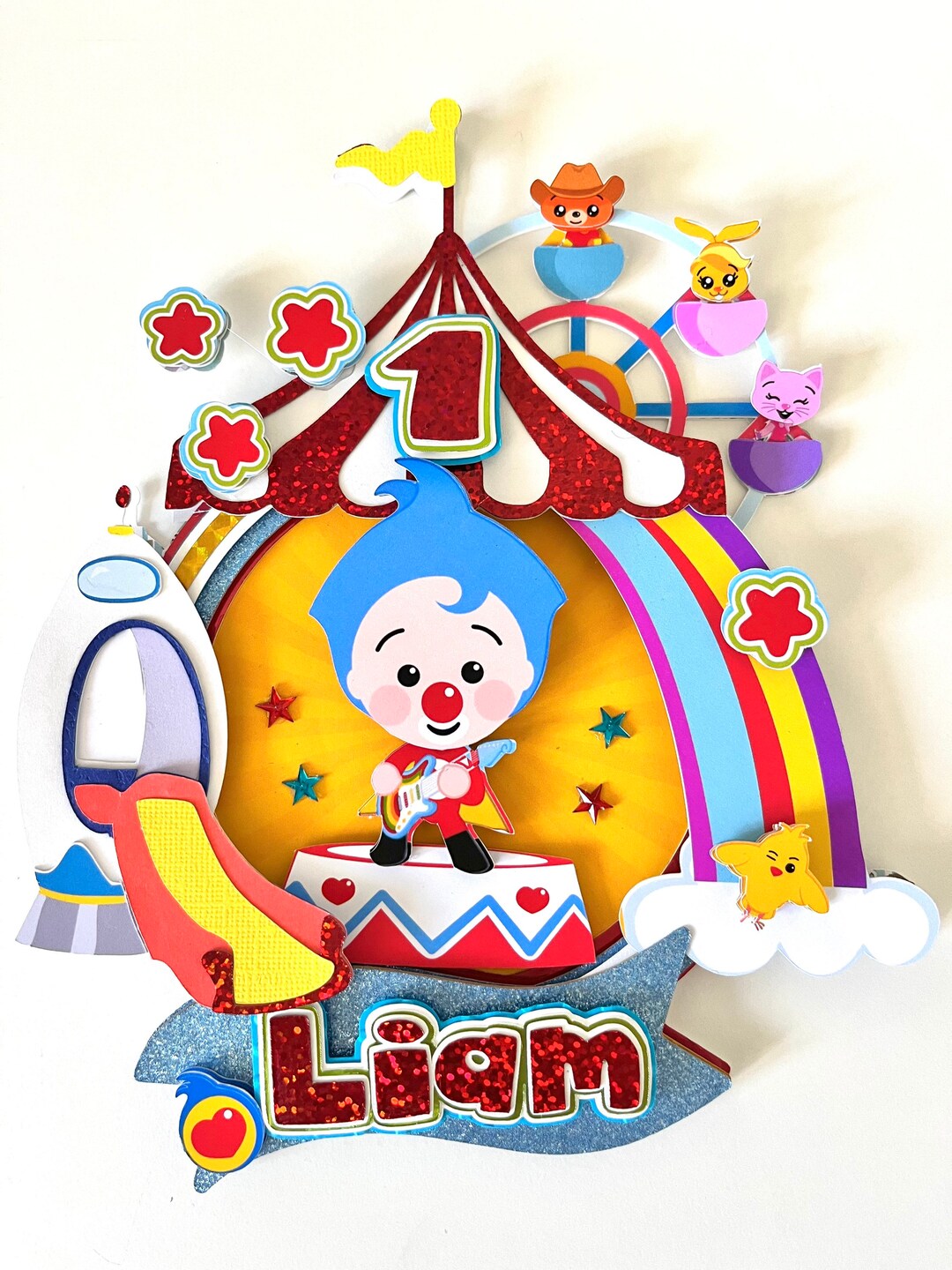 Plim Plim Cake Topper, Plim Plim Party Decorations, Circus Cake Topper ...