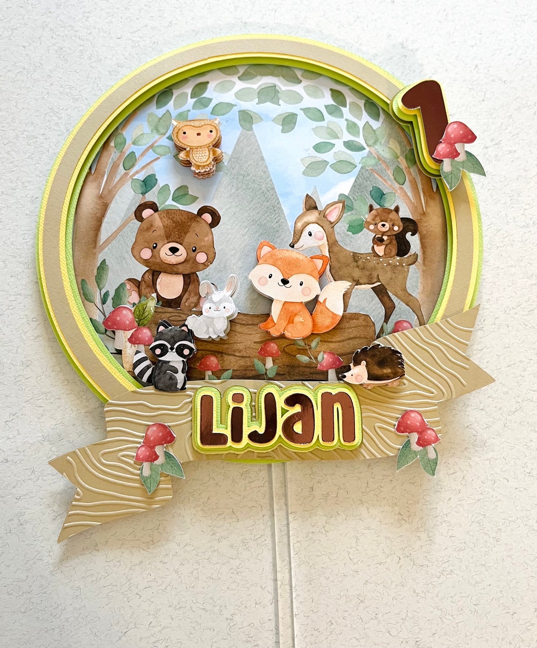 Forest Cake Topper, Forest Animals Cake Topper, Woodland Cake Topper ...