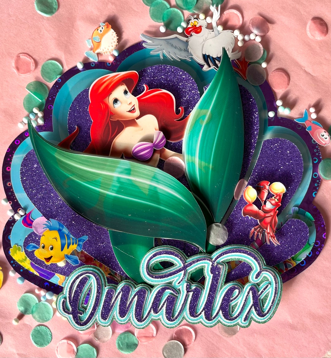 Ariel Cake Topper, Ariel Little Mermaid Cake Topper, Princess Birthday ...