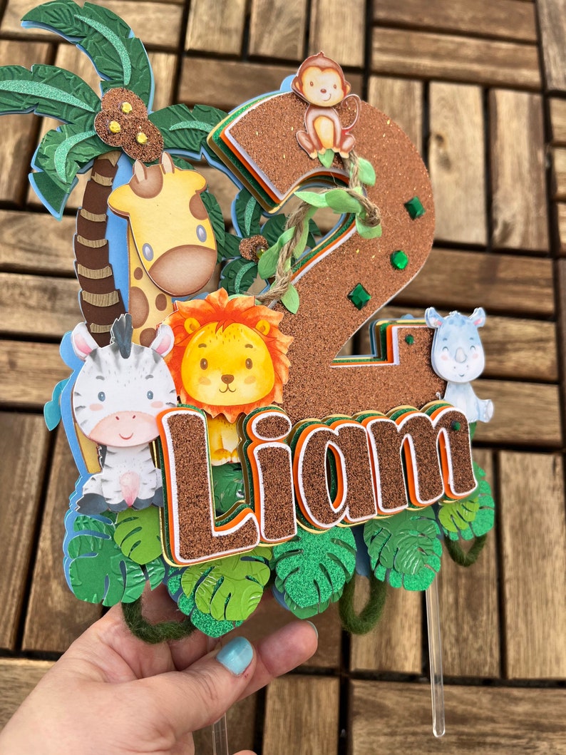 Jungle Animals Cake Topper Jungle Cake Topper Jungle Animals | Etsy