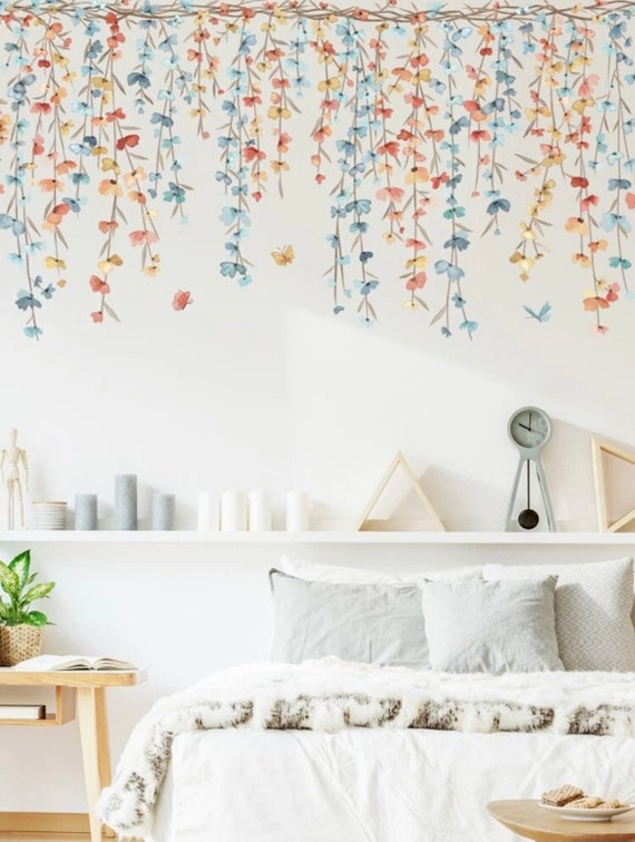 Home & Living Home Décor Floral Vine Hanging Wall Decal Sticker etna.com.pe