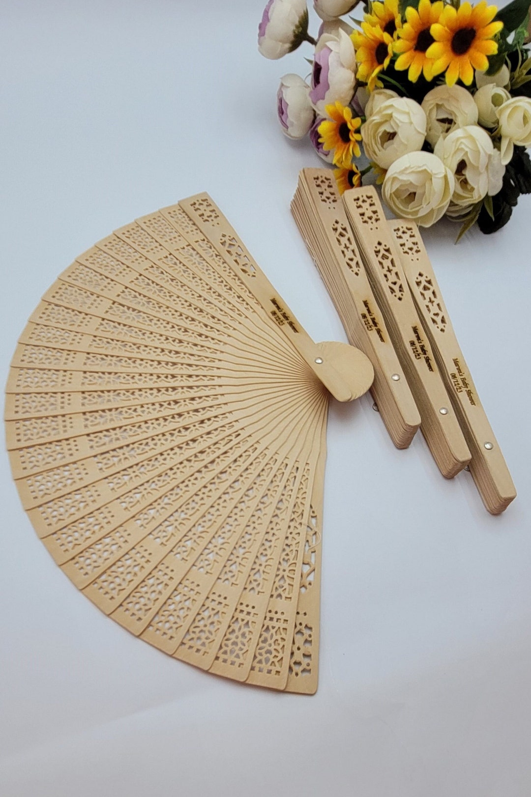 Personalized Wedding Hand Fans • Rustic Bridal Shower Favors - Etsy