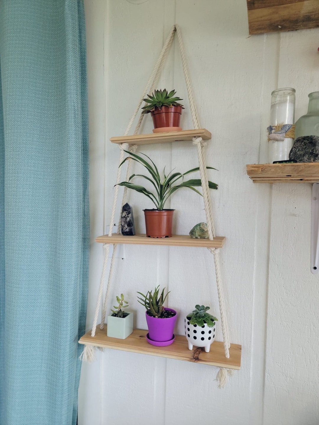Triple Triangle Hanging Cedar Shelf - Etsy