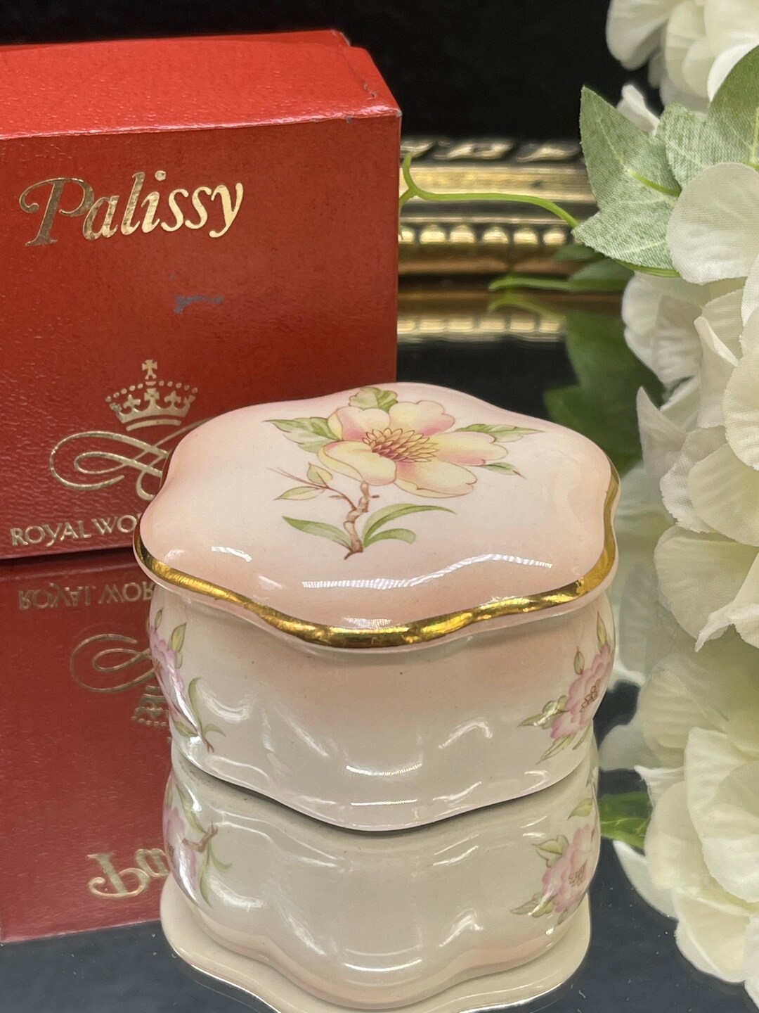 Vintage Royal Worcester Porcelain Trinket Box, PALISSY ...