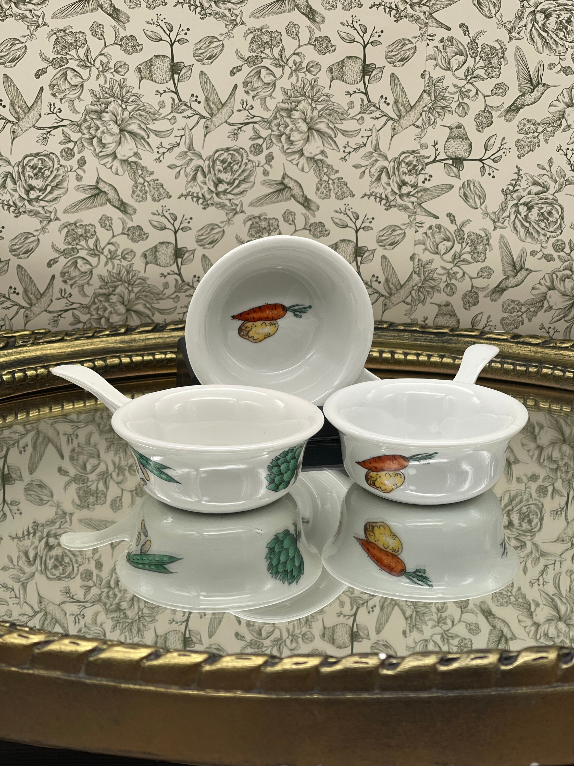 Vintage APILCO French Porcelain, Handled Sauce Serving Dishes ...